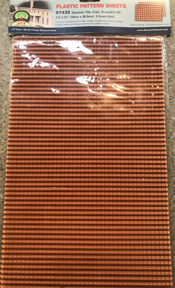 JTT Scenery 97435 1/48 (O) Spanish Tile - Styrene Pattern Sheets (2pk ...